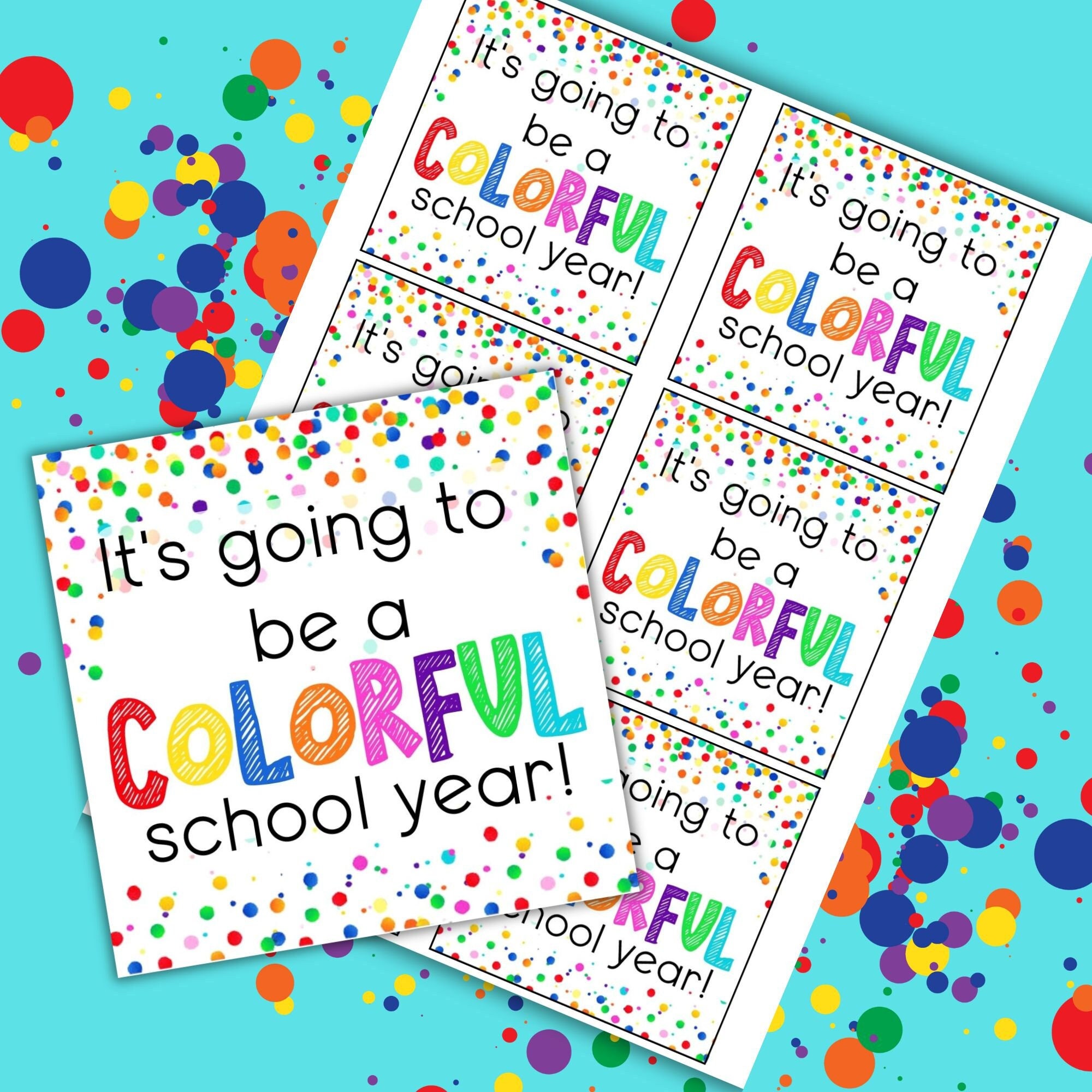 Colorful School Year Gift Tag - Back to School Year Gift Tag - Treat ...