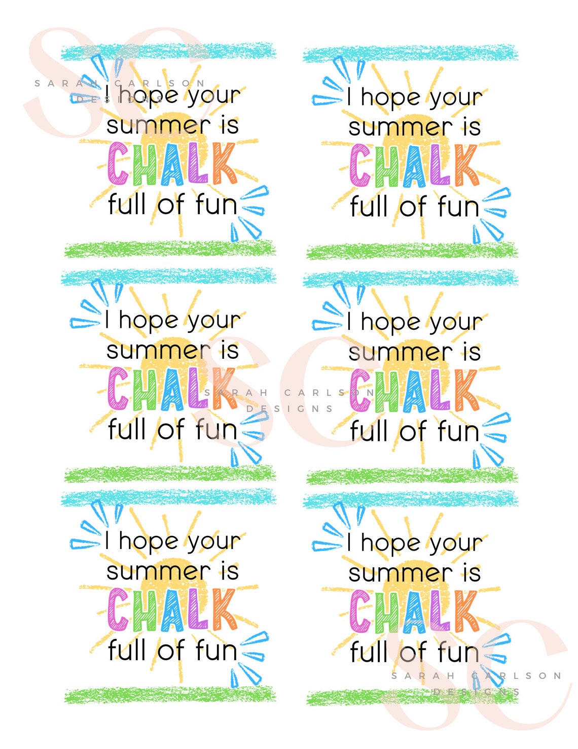 End of School Printable Student Gift Tag Printable Summer Printable - Etsy