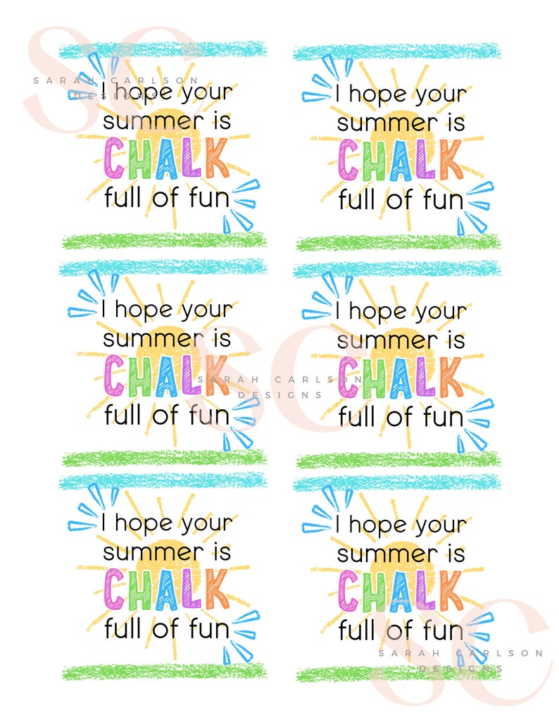 End of School Printable Student Gift Tag Printable Summer Printable - Etsy