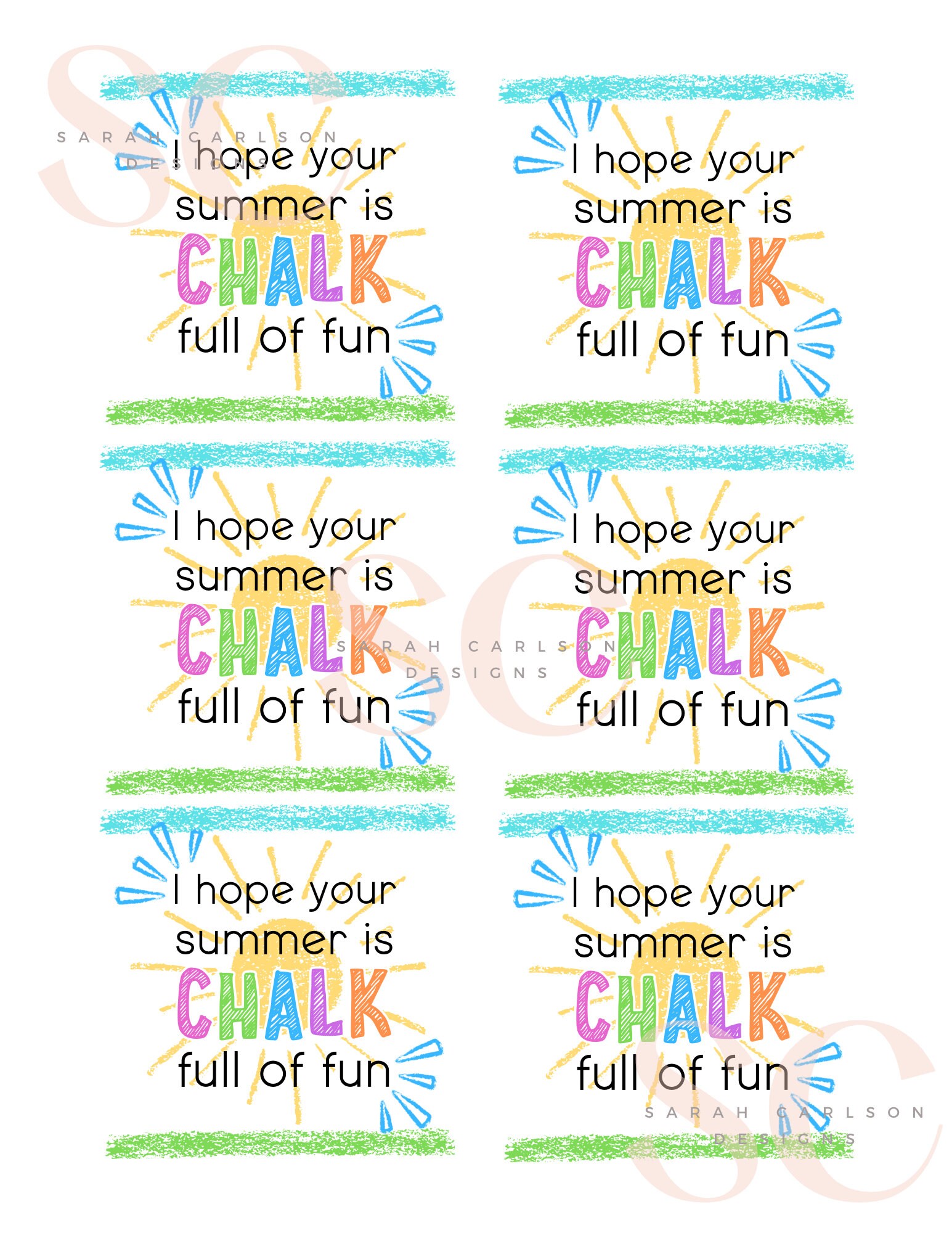 End of School Printable - Student Gift Tag Printable - Summer Printable ...