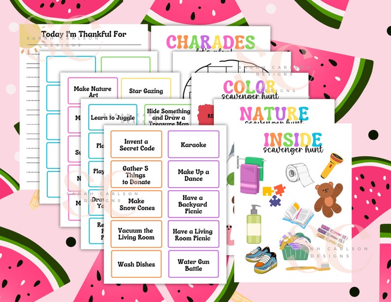 I'm Bored Bundle - Summer Bucket List - Summer Boredom Busters Activity ...