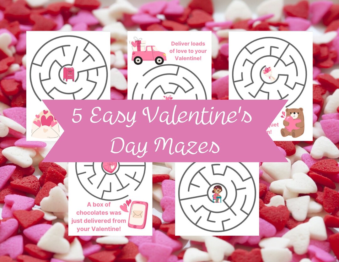 Easy Valentine's Day Mazes INSTANT DOWNLOAD - Etsy
