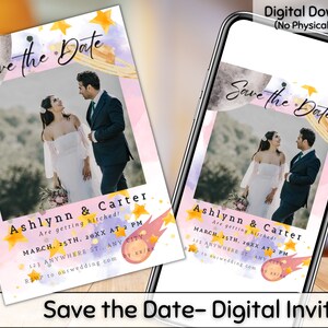 Galaxy Boho Bridal Shower Digital Invitation | Save the Date Editable ...