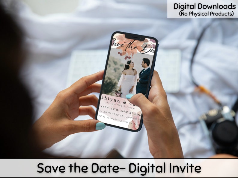 Boho Rustic Wedding Digital Invitation | Save the Date Editable ...