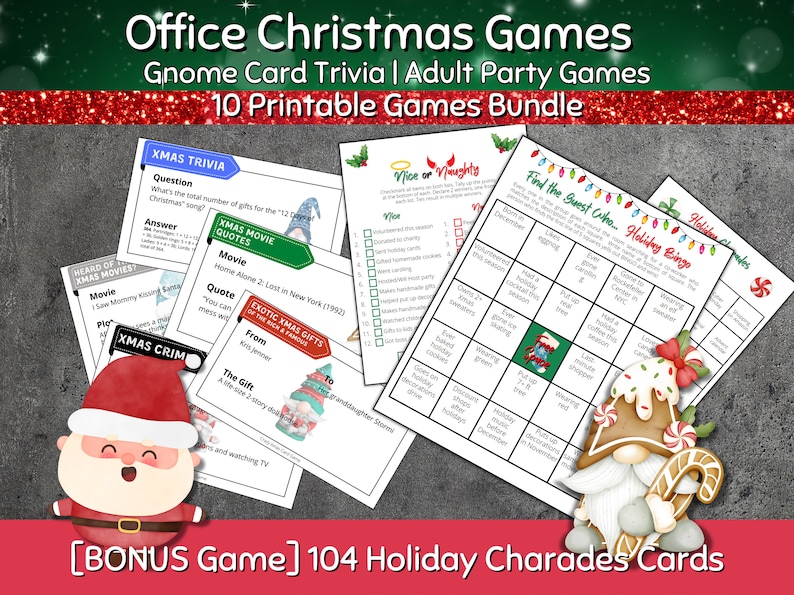 Christmas Work Party Games Printables Bundle Holiday Office - Etsy