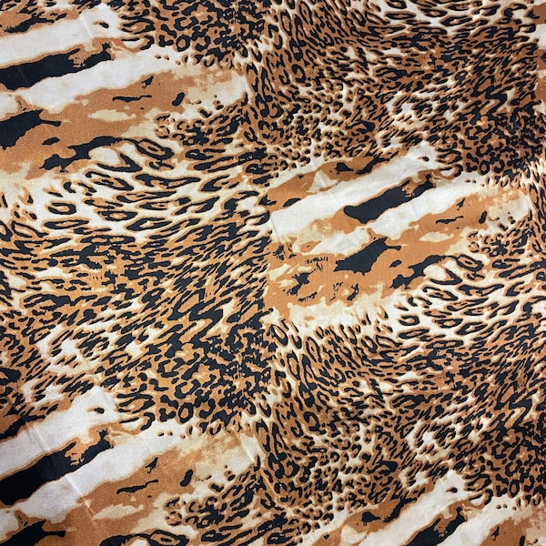 Satin Leopard Print Fabric - Etsy