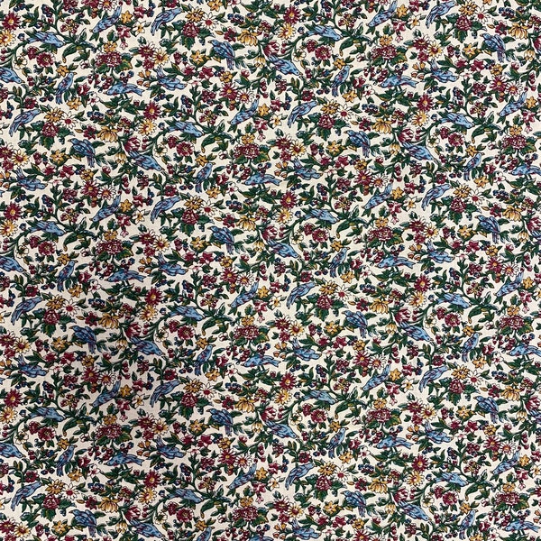 Burgundy Calico Fabric - Etsy