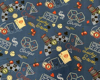Poker Fabric by the Yard Casino Fun Casino Stars Blue - Etsy