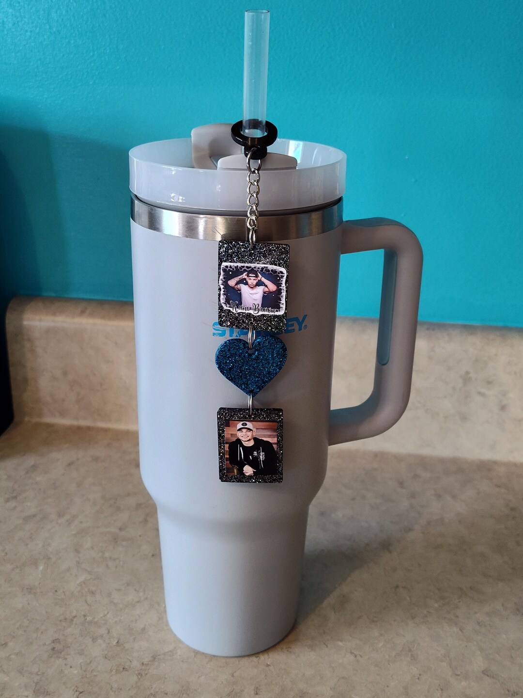 Kane Brown Cute Glittery Resin Straw Cup Tumbler Charm Stanley Cup ...