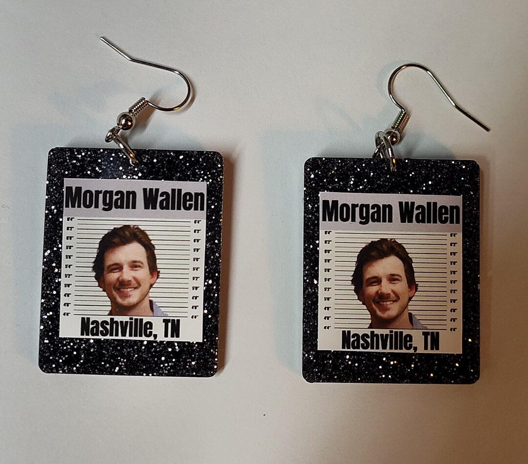 Morgan Wallen Glittery Resin Dangling Earrings - Etsy