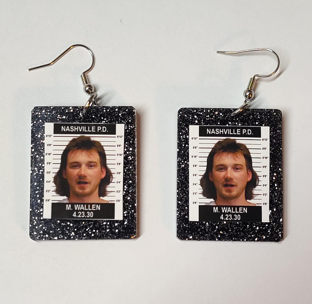 Morgan Wallen Glittery Resin Dangling Earrings - Etsy