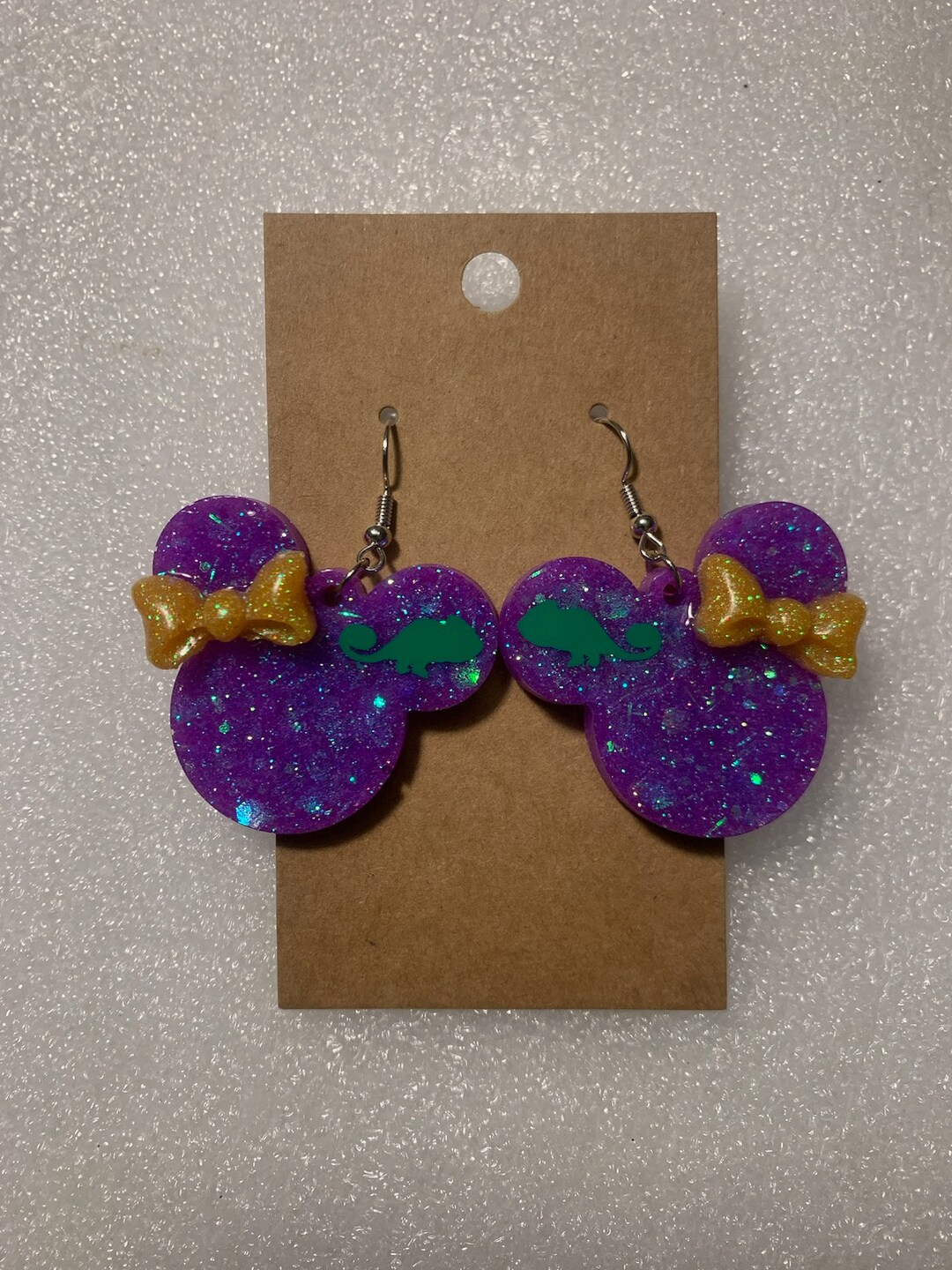 Disney Mickey Head Princess Rapunzel Tangled Glittery Resin Dangling ...