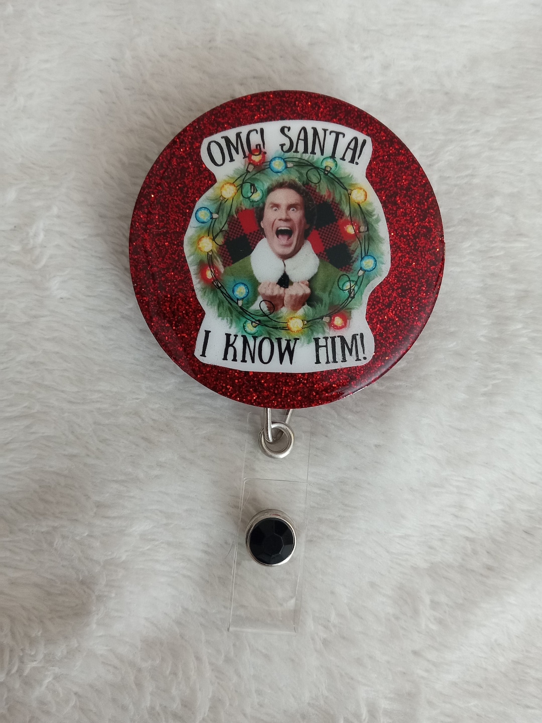Elf Omg Santa I Know Him! Nurse Doctor Medical Field Glittery Epoxy ...