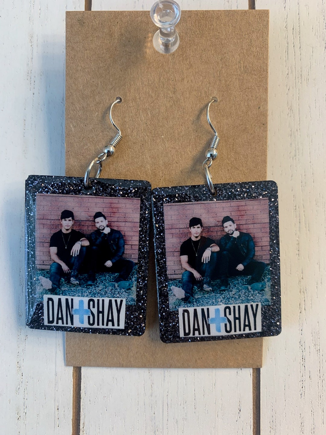 Dan & Shay Glittery Resin Dangling Earrings Country Music Singers - Etsy