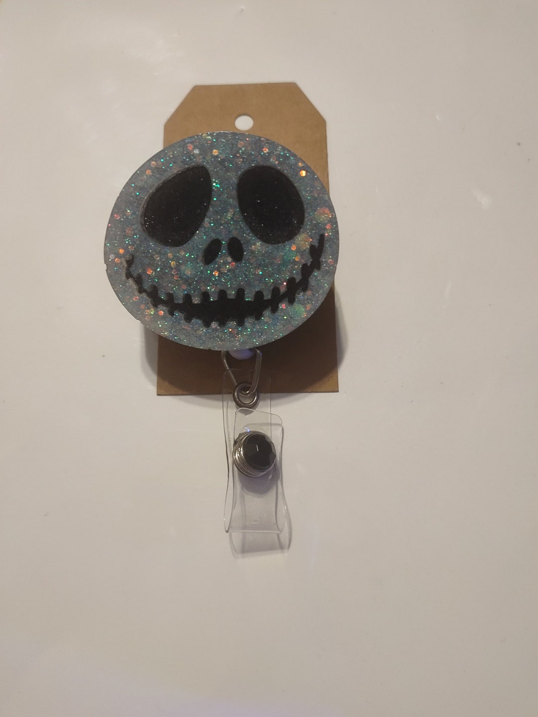 Jack Skellington Epoxy Resin Retractable Badge Reel Name Tag Holder ...