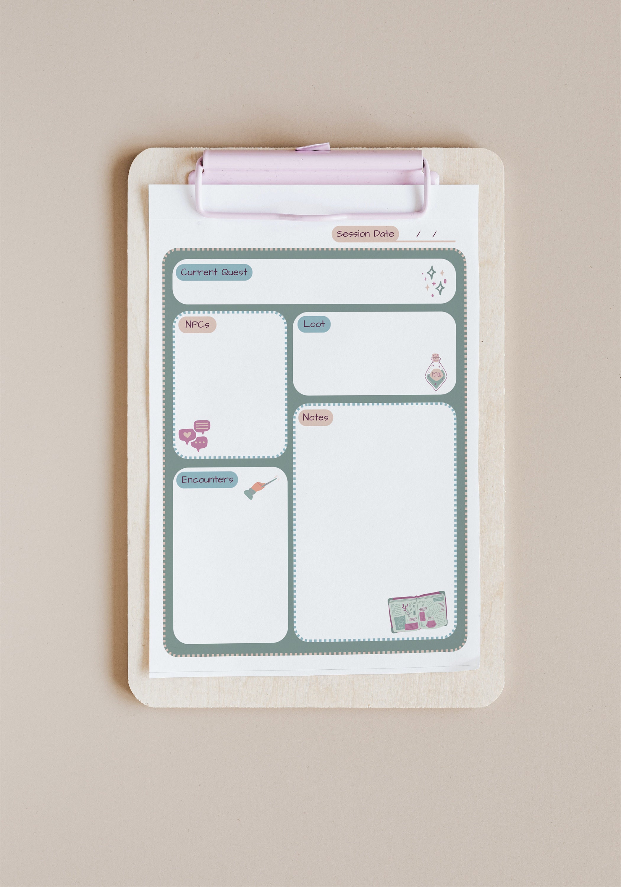 Dnd Session Notes and Inventory Tracker Bundle Printable and - Etsy