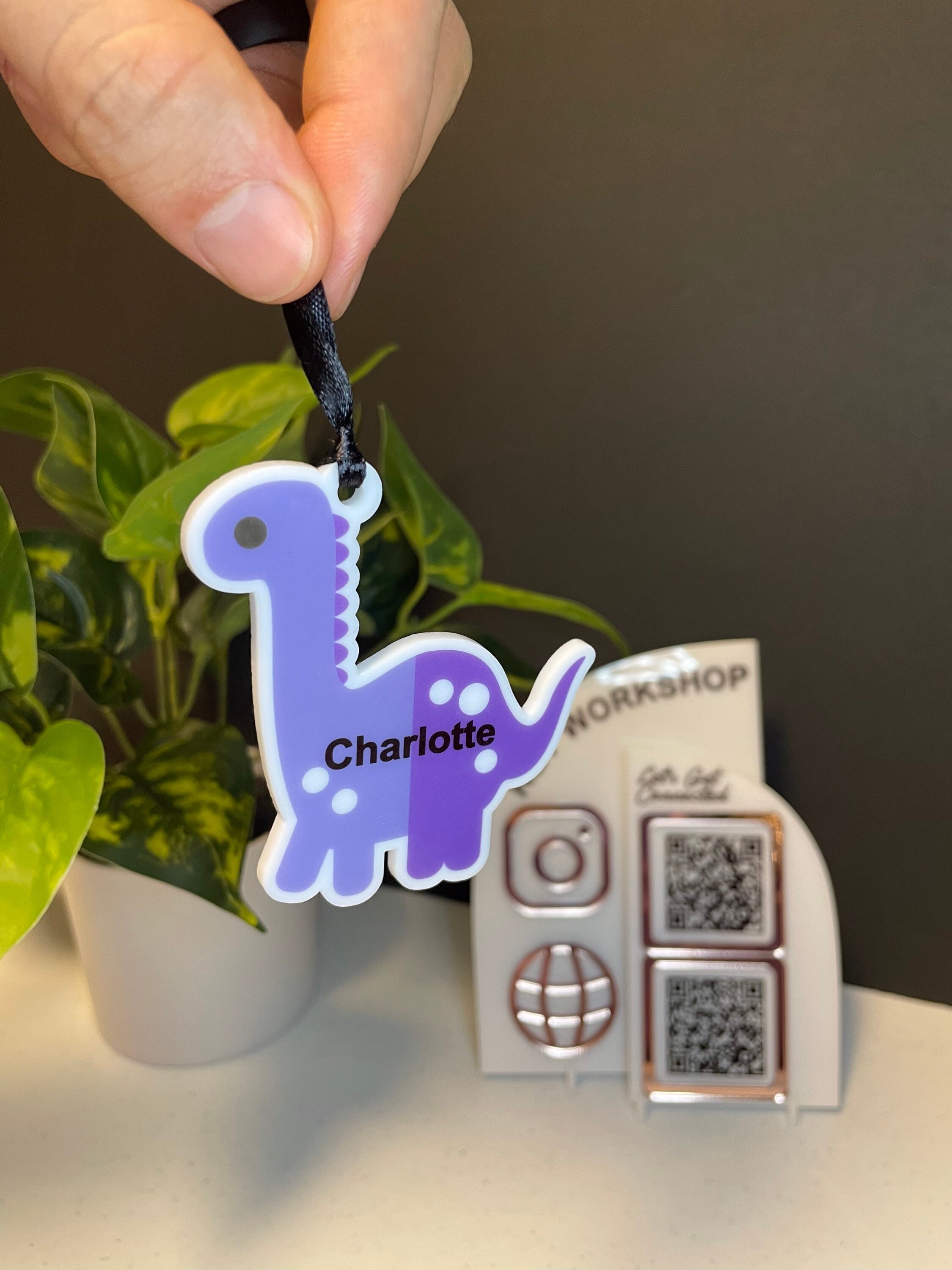 Dino Backpack Tag Dino Keychain Dino Name Tag Custom Tag Kids Tag Party ...