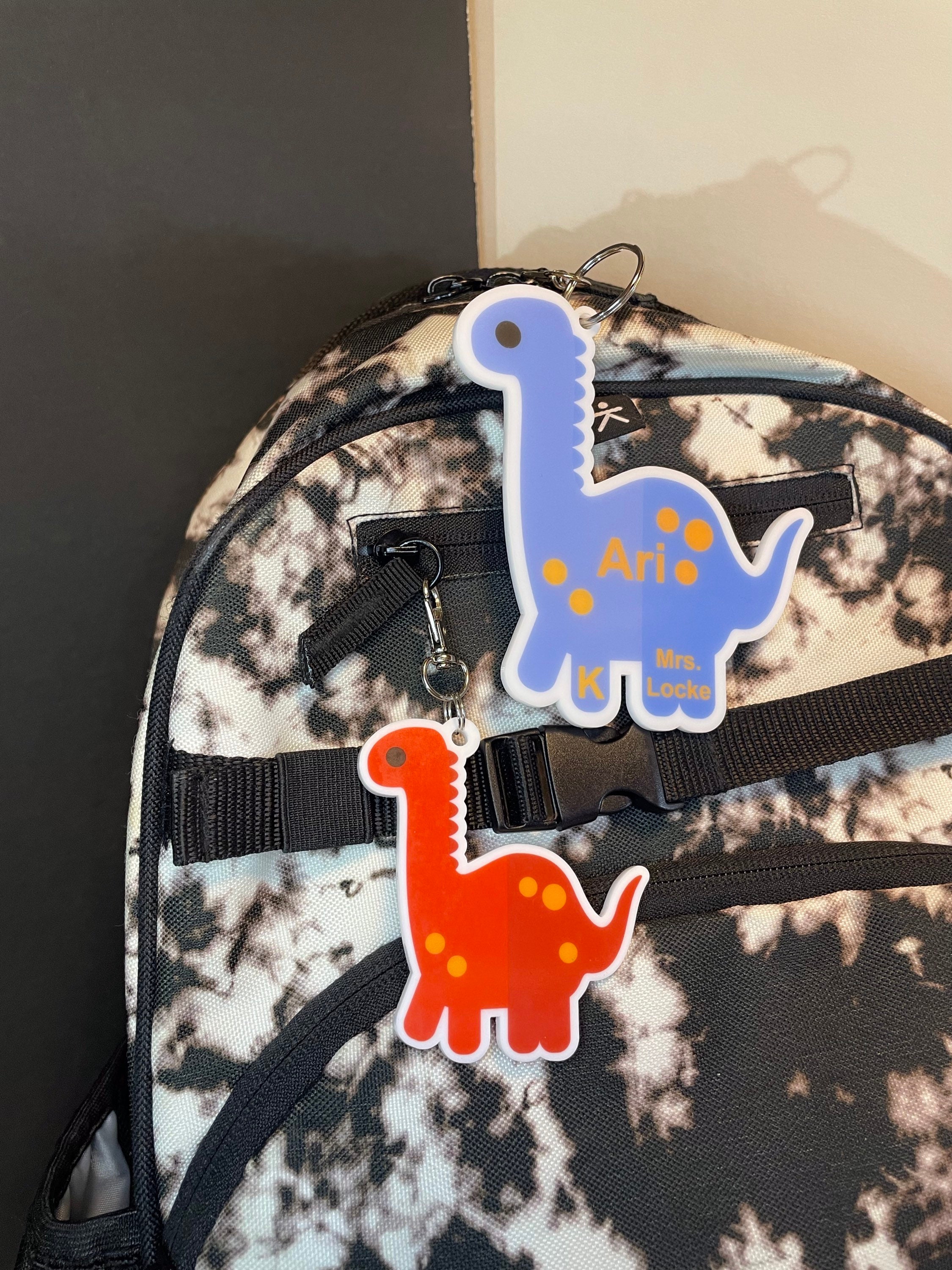 Dino Backpack Tag Dino Keychain Dino Name Tag Custom Tag Kids Tag Party ...