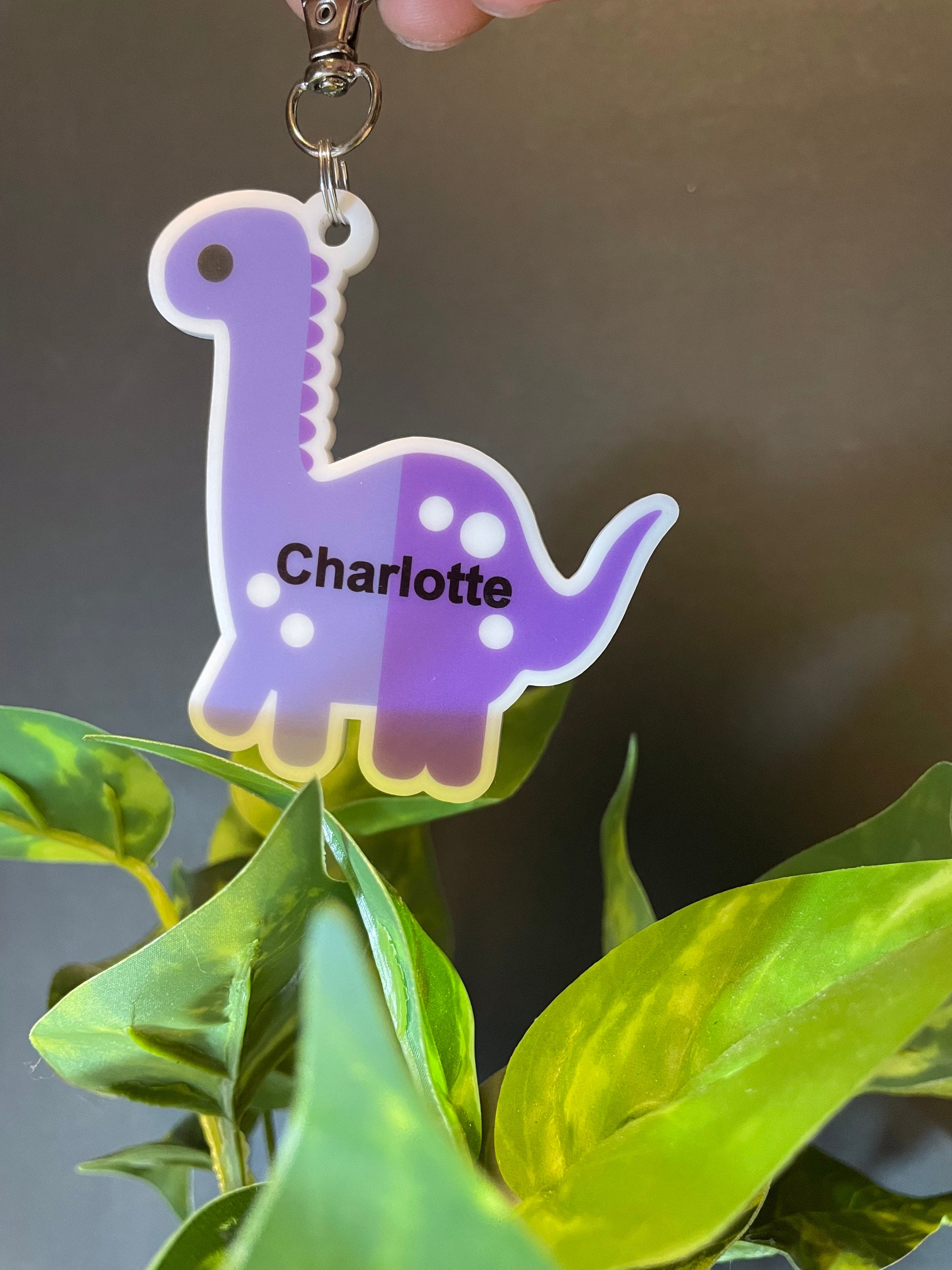 Dino Backpack Tag Dino Keychain Dino Name Tag Custom Tag Kids Tag Party ...
