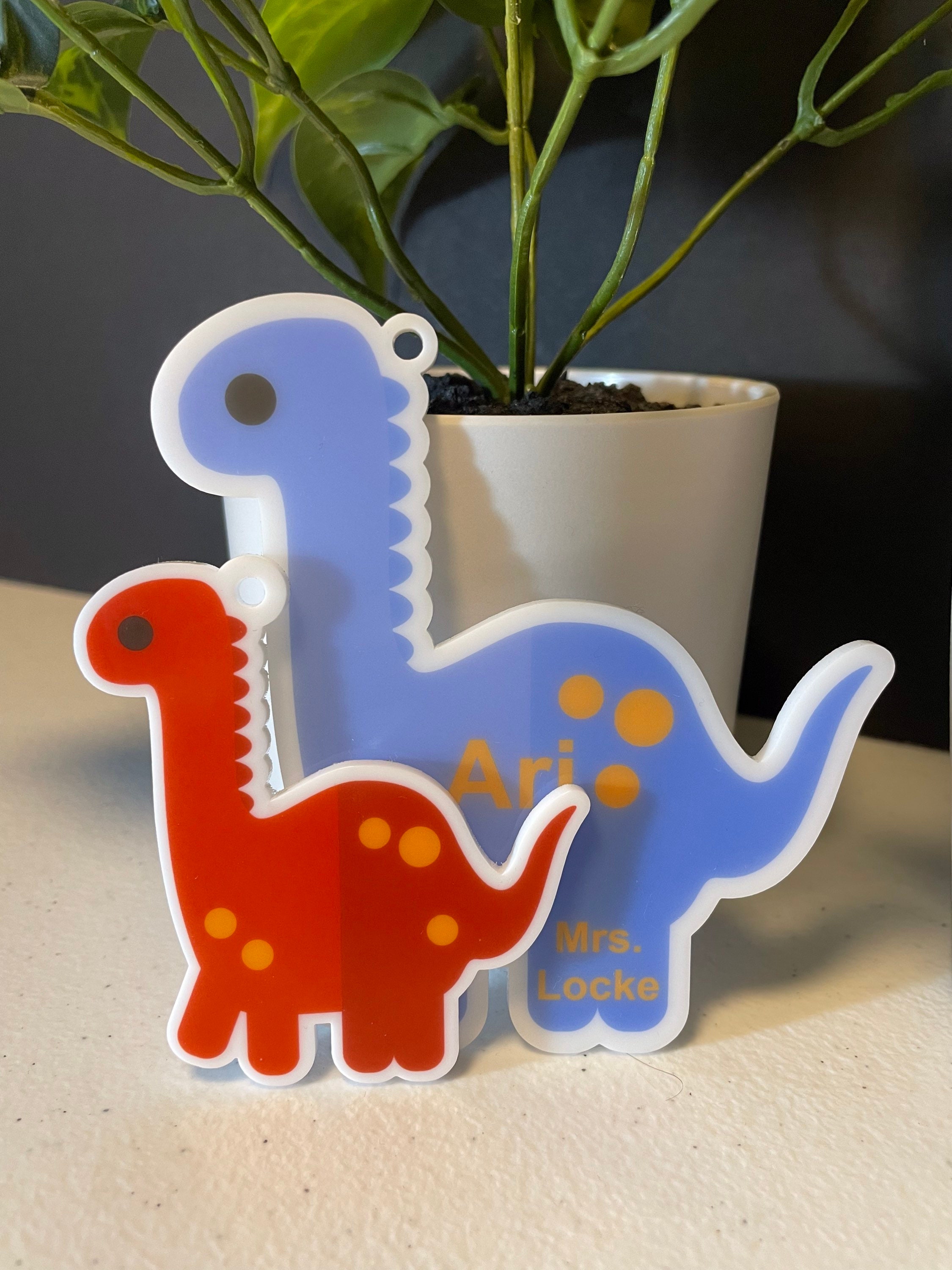 Dino Backpack Tag Dino Keychain Dino Name Tag Custom Tag Kids Tag Party ...