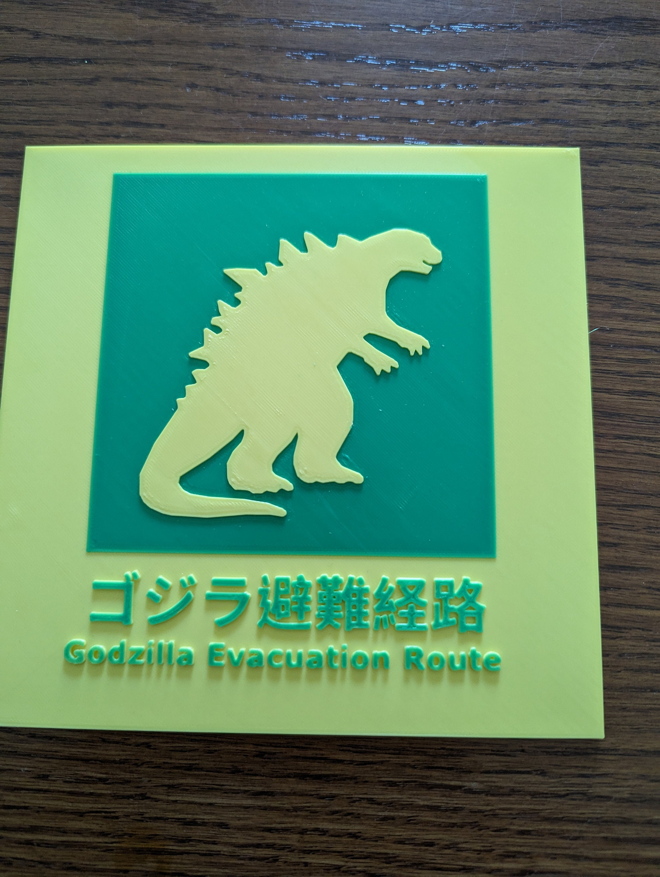 Godzilla Evacuation Route Sign - Etsy
