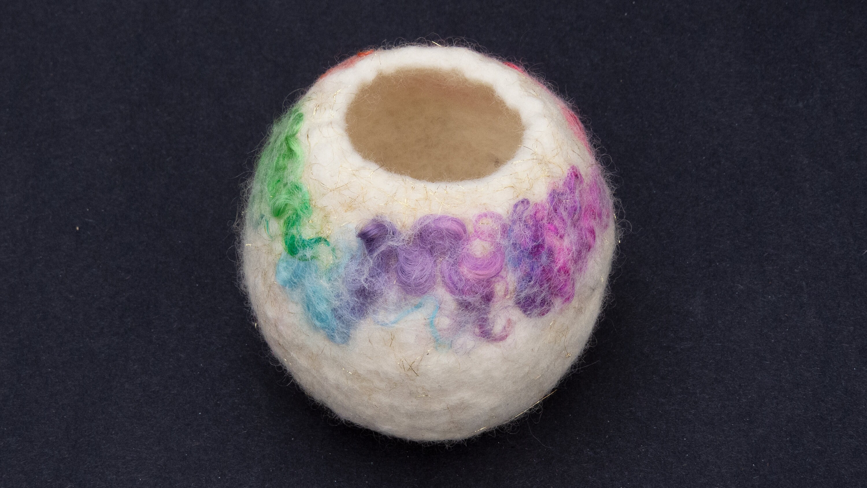 Rainbow Sparkles Felted Wool Vessel Vase Bowl - Etsy
