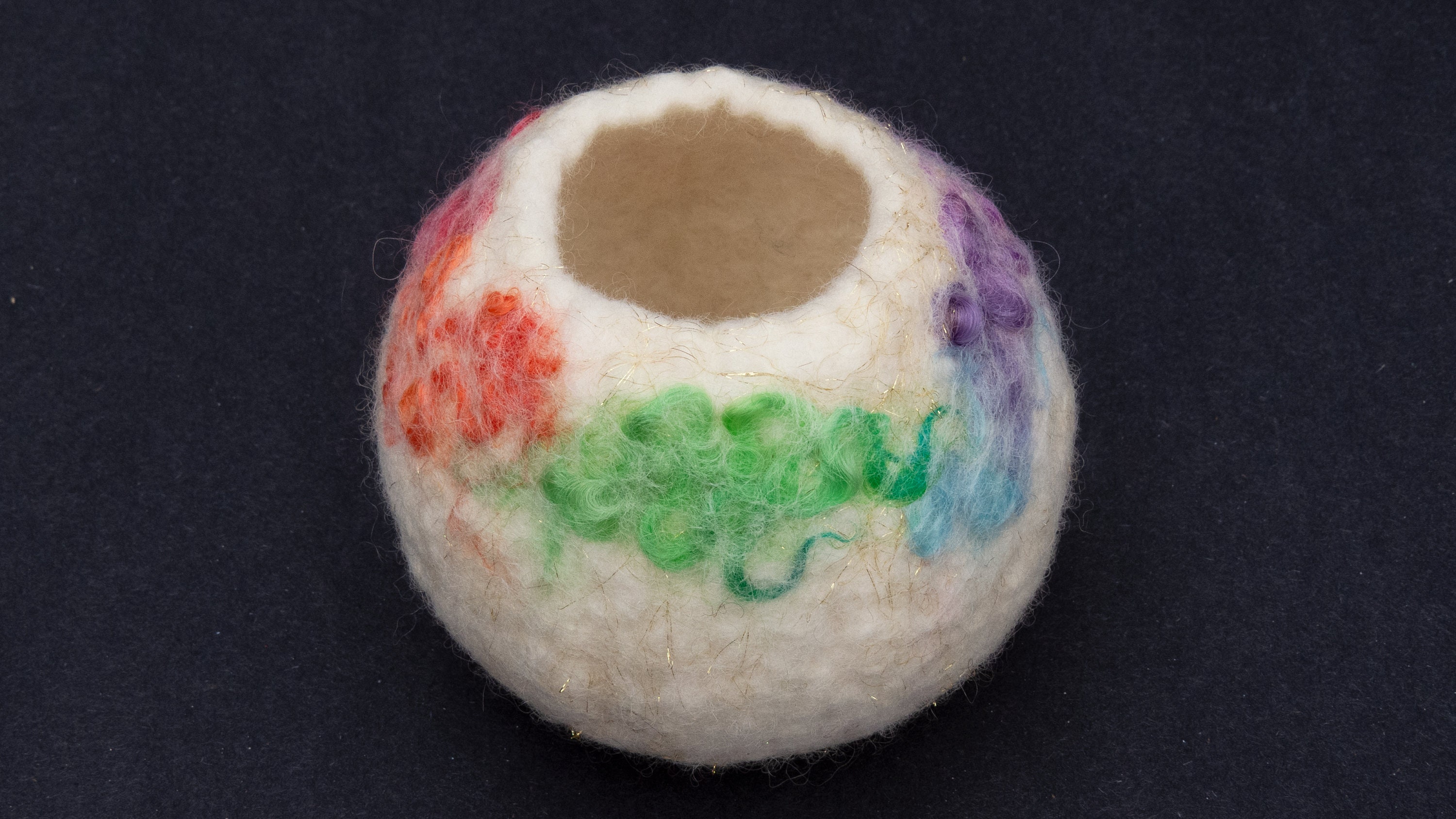 Rainbow Sparkles Felted Wool Vessel Vase Bowl - Etsy