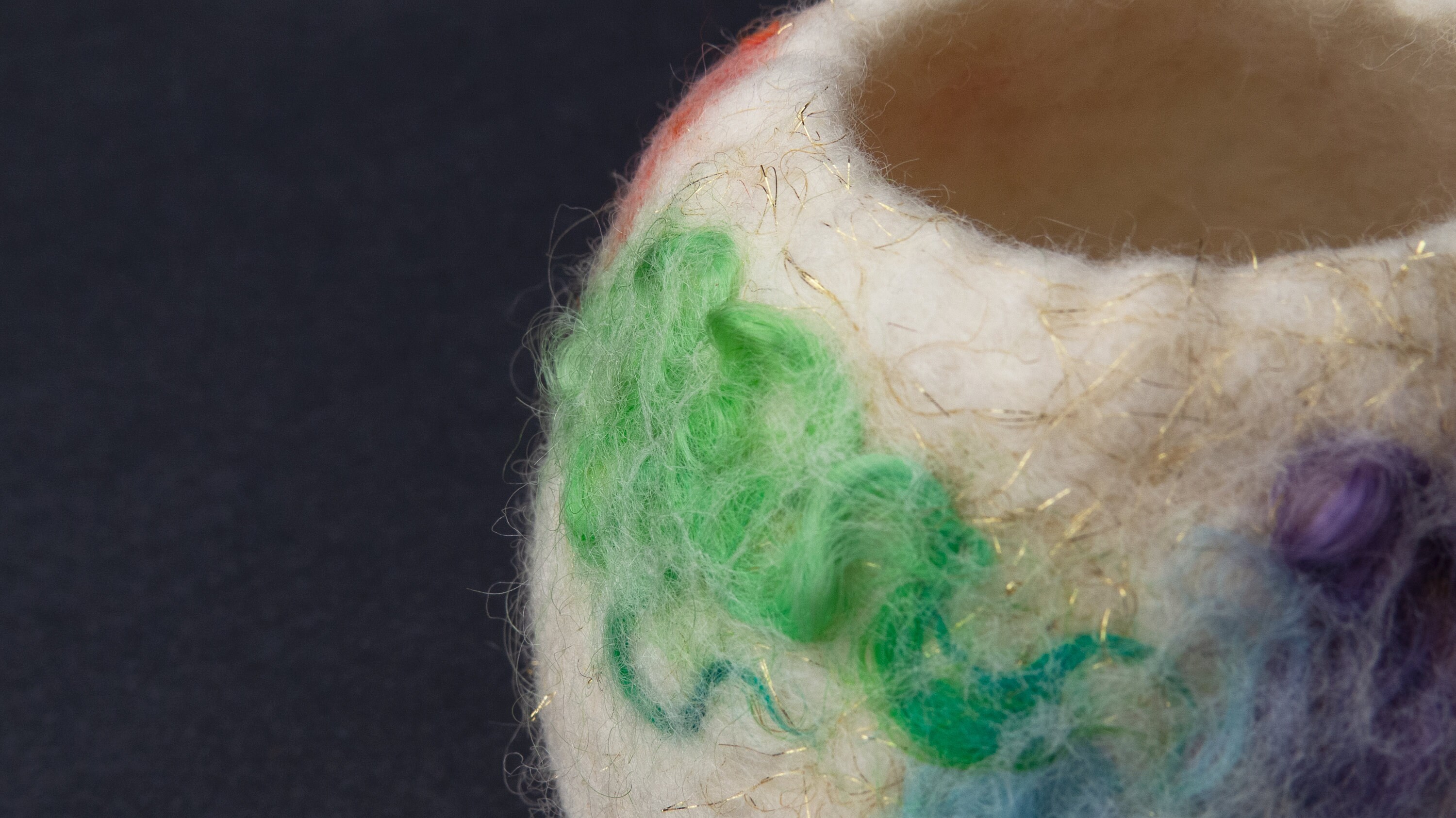 Rainbow Sparkles Felted Wool Vessel Vase Bowl - Etsy