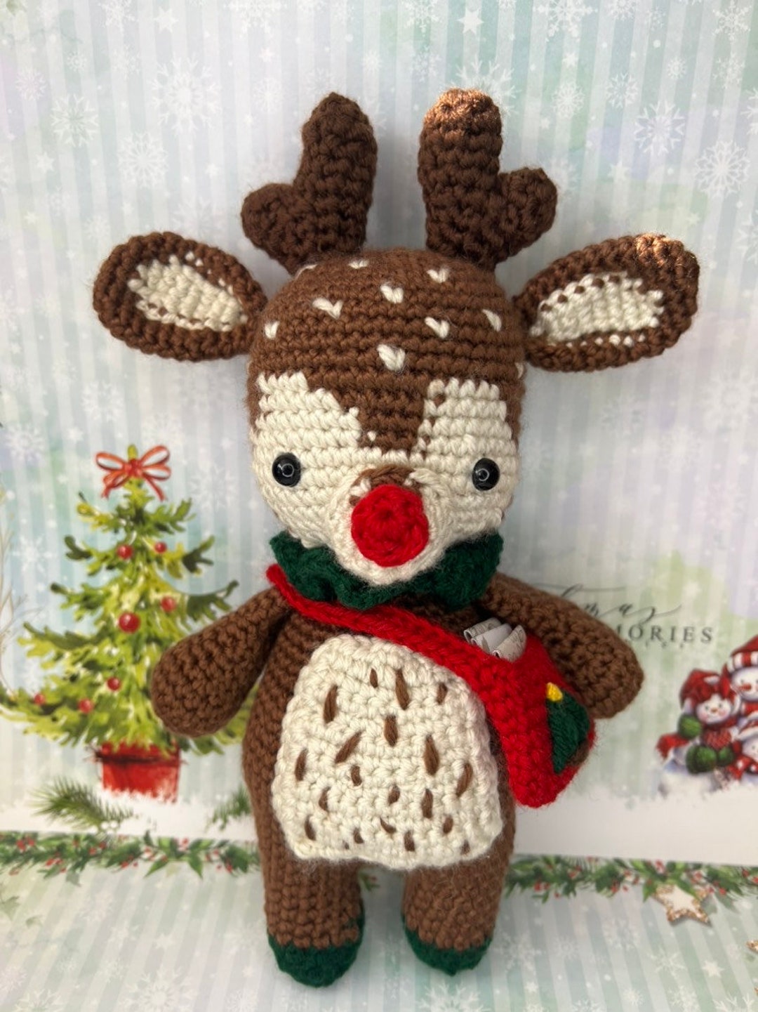 Rudolph the Red Nose Reindeer Crochet Doll for Christmas and Holidays ...
