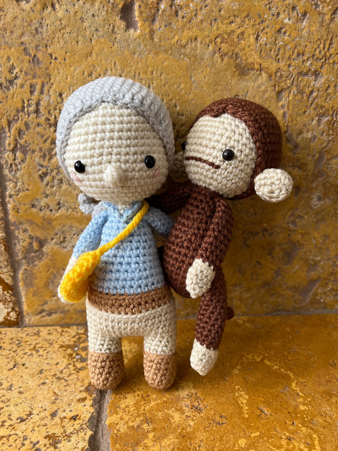 Jane Goodall & Monkey Crochet Doll - Etsy