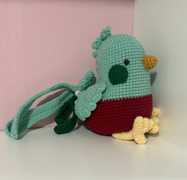 Crochet Quetzal Bird Plush • Amigurumi • Soft Stuffed Animal ...