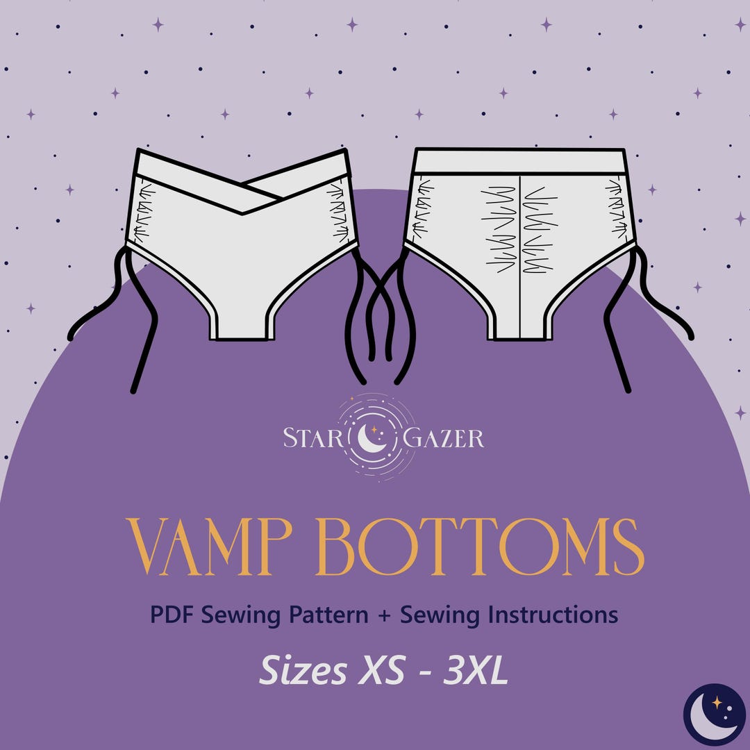 PDF Sewing Pattern - Pole Dance Bottoms - Vamp Bottoms - 25PAT03 - Star ...