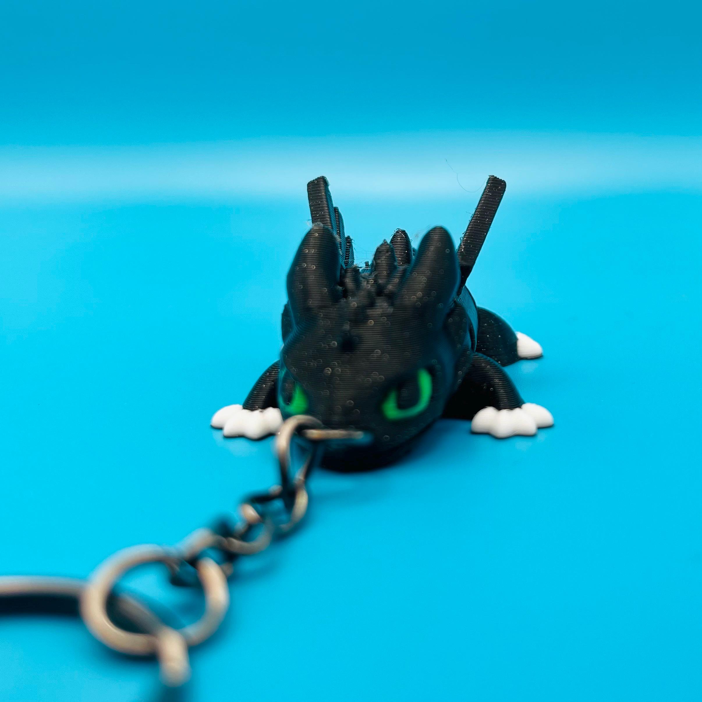 3D Printed Articulated Night Fury Keychain - Inspired by Night Fury ...
