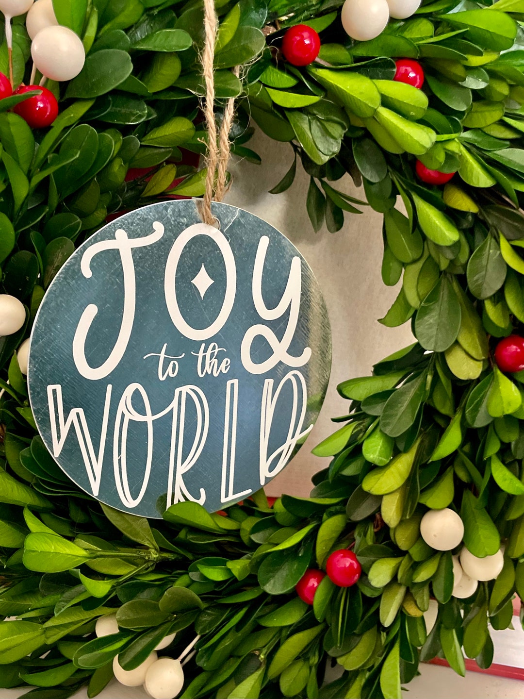 Metal Joy to the World Ornament - Etsy
