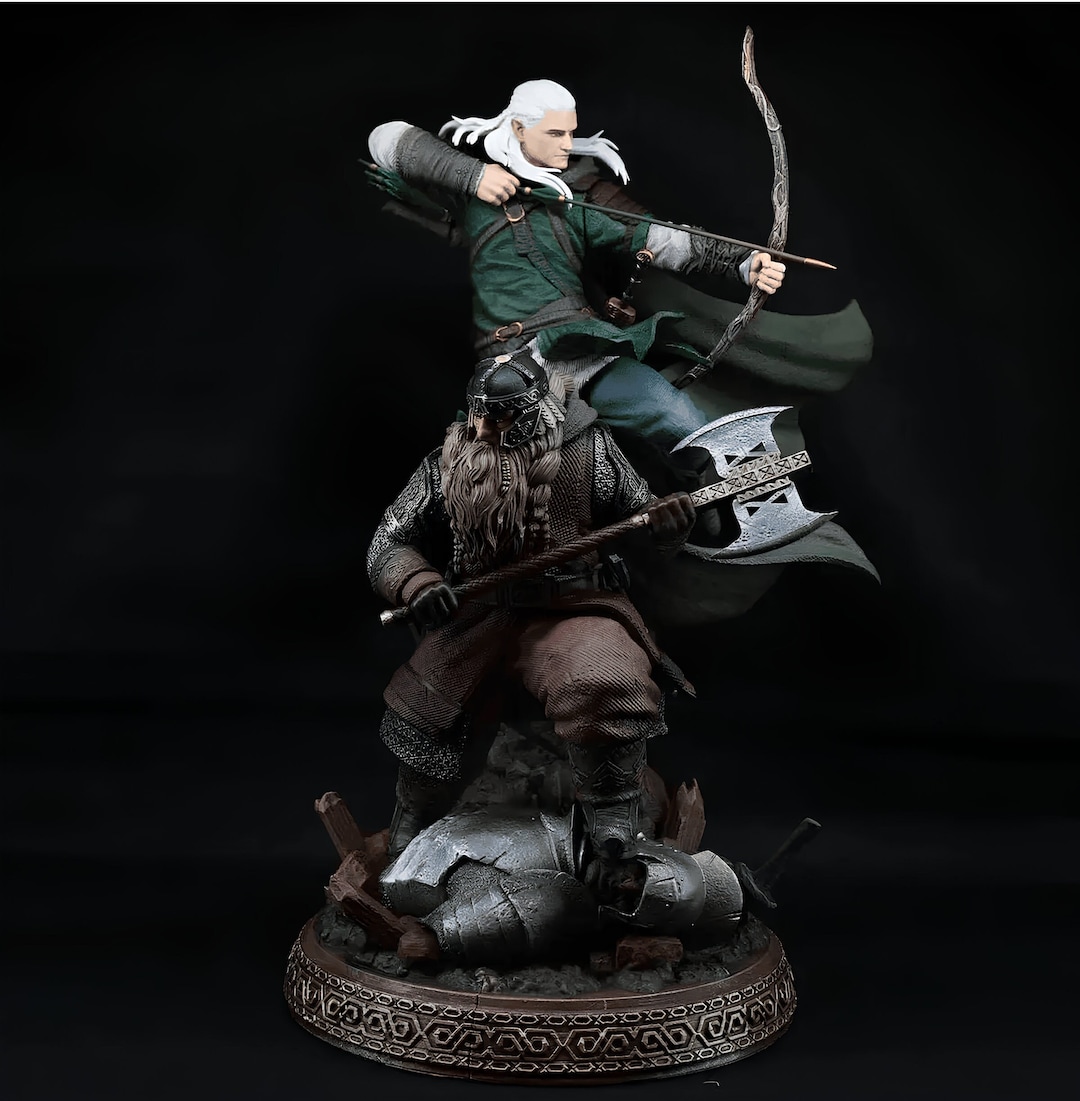 Legolas Statue 30cm, Lord of the Rings Sculpture, Legolas and Gimli ...