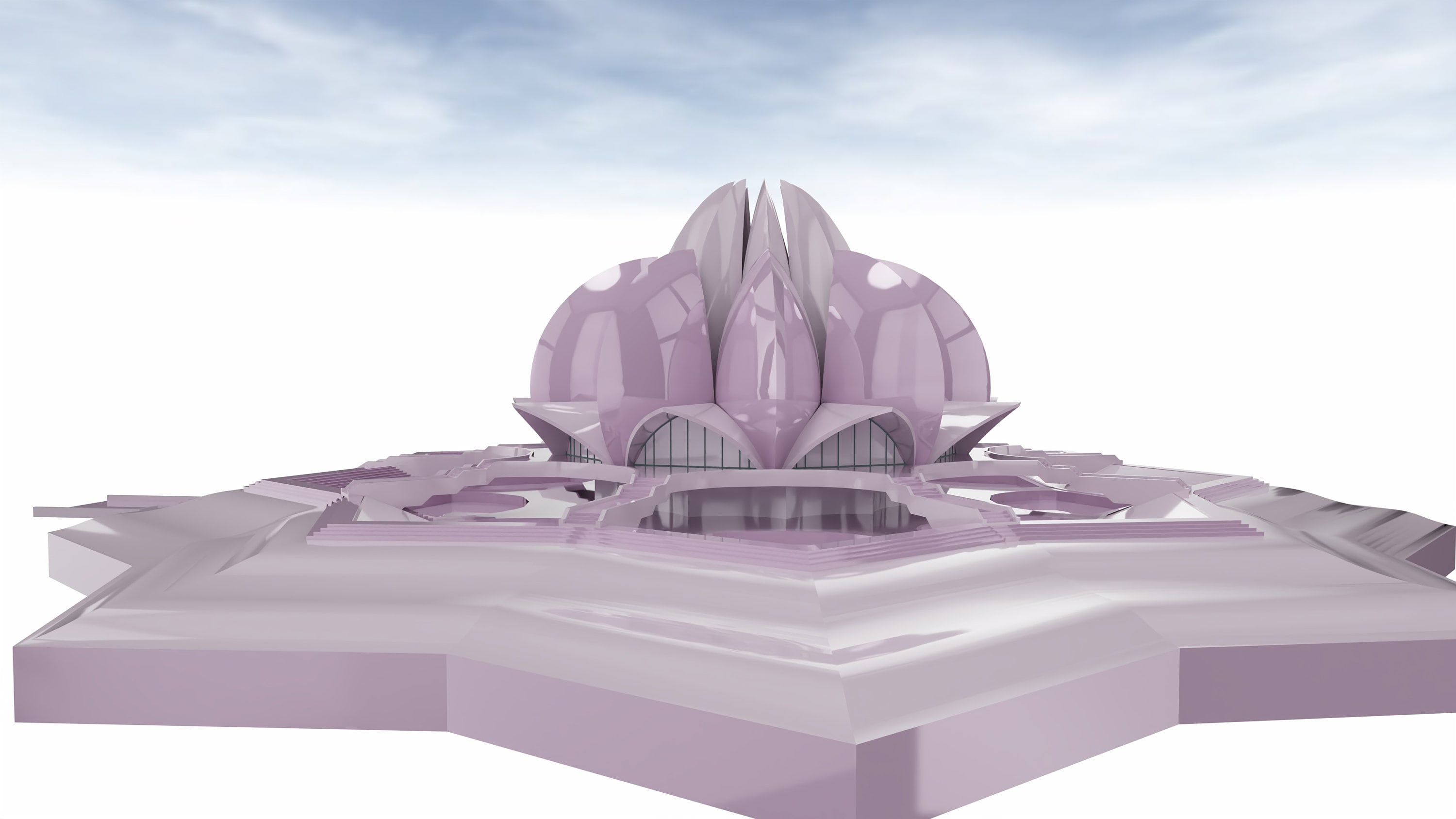 Lotus Temple 3d Model, Lotus Temple Architectural Drawing for 3D ...