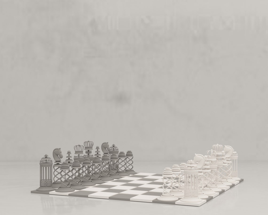 Chess Pieces for 3d Printing, Chess Set ,stl Format, Chess Set for 3d ...