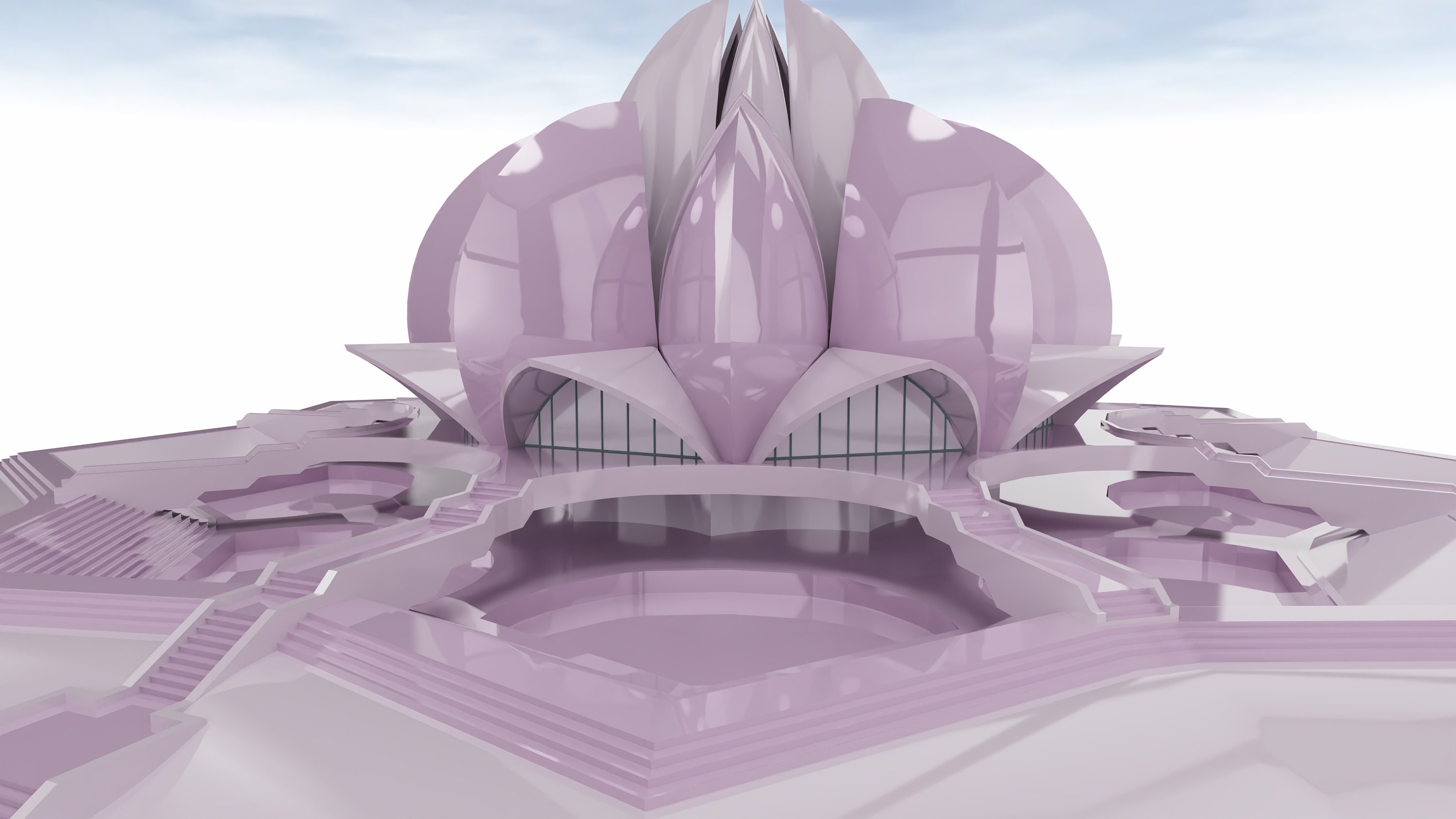 Lotus Temple 3d Model, Lotus Temple Architectural Drawing for 3D ...