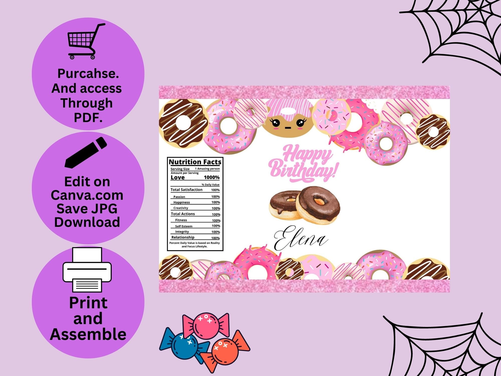 EDITABLE Birthday Chip Bag Wrapper Template. Cute Chip Bag Personalized ...