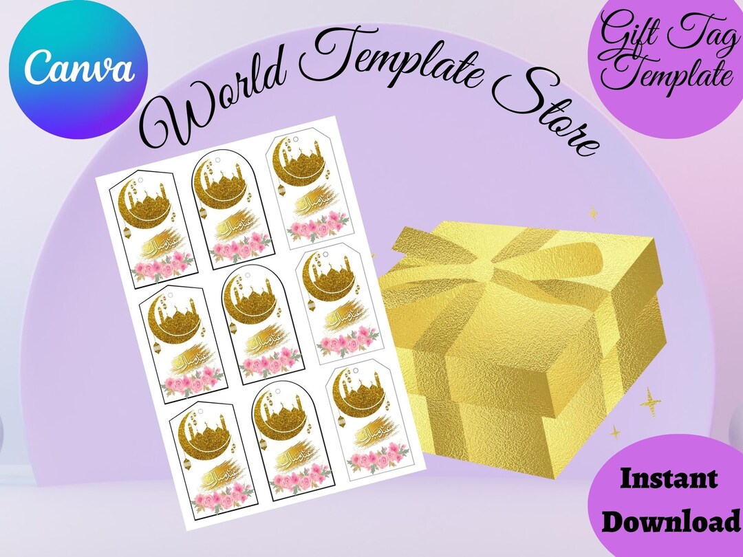 Eid Treat BOX LABELS TEMPLATES, Eid Mubarak Labels Instant Download - Etsy