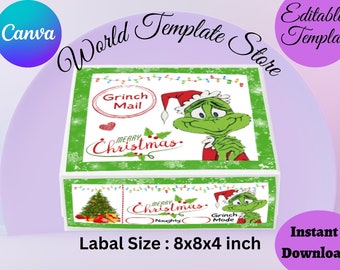 Grinch Candy Cane Card - Etsy
