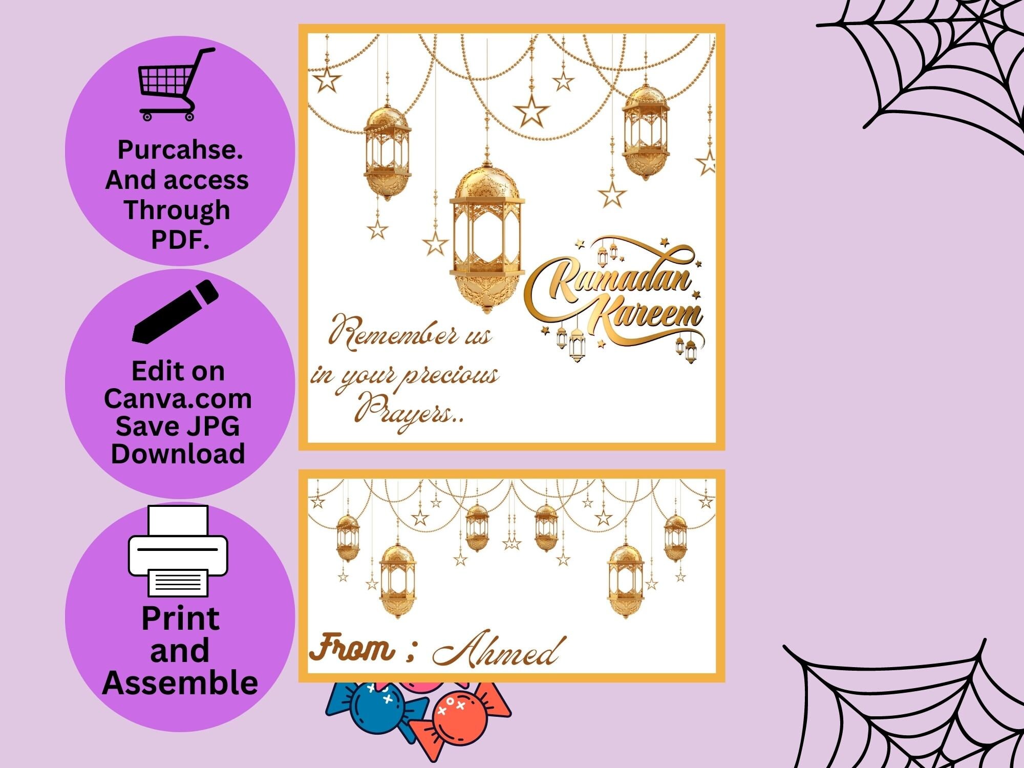 Ramadan Treat BOX LABELS TEMPLATES, Ramadan Labels Instant Download - Etsy