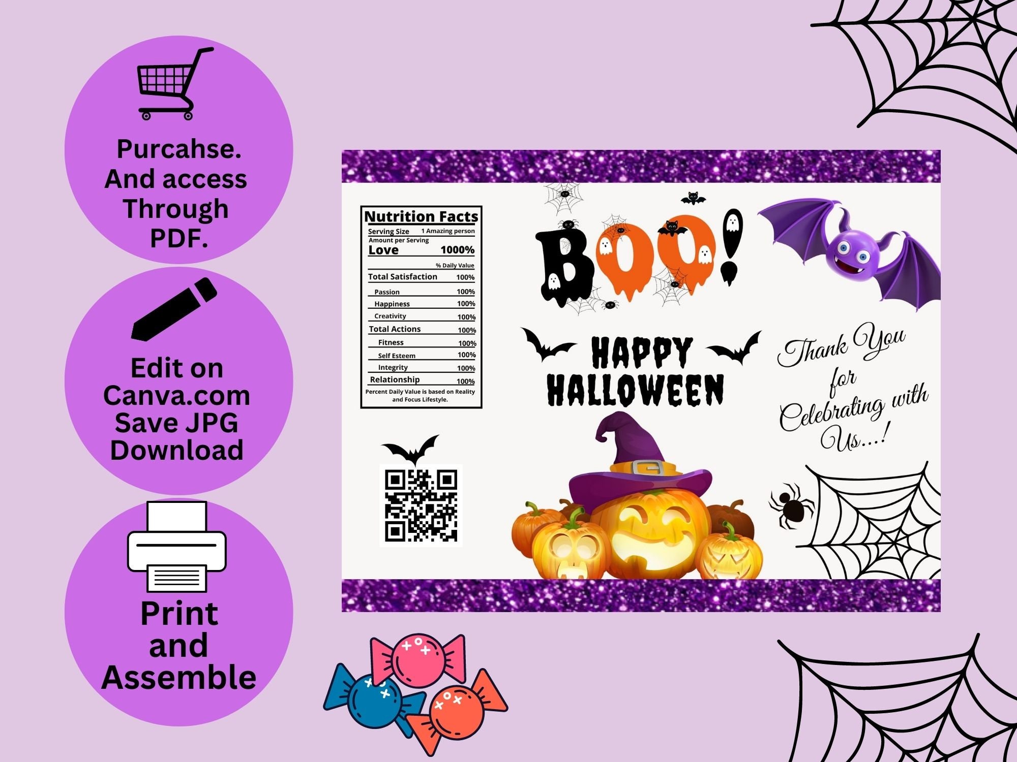 Editable Halloween Chip Bag Template: Ghost Party Favors (digital ...
