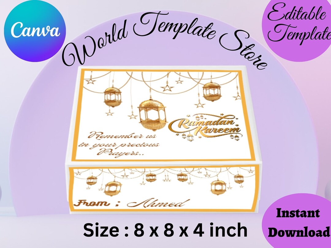 Ramadan Treat BOX LABELS TEMPLATES, Ramadan Labels Instant Download - Etsy