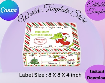 Grinch Candy Cane Card - Etsy