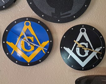 Masonic Wall Clock Freemason Symbol Round 10' Clock - Etsy