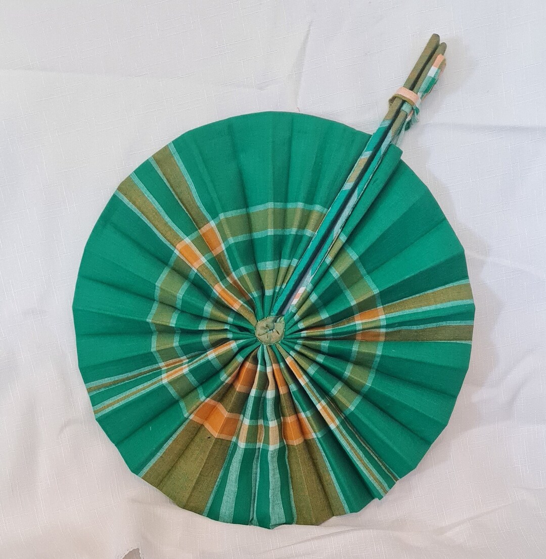 Hand Crafted Montserrat Madras Hand Hero Fan - Etsy