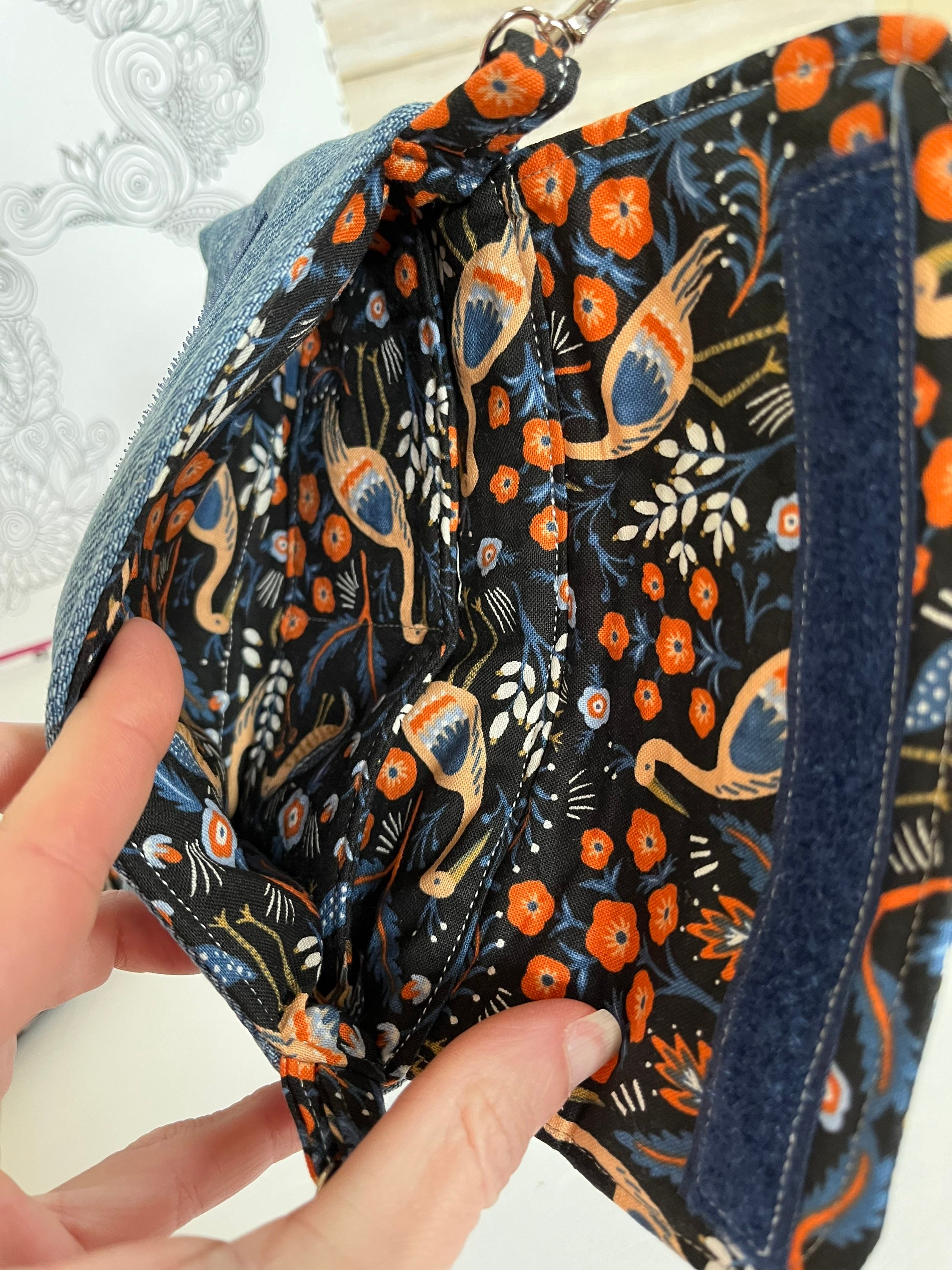 Colorful Floral and Pelican Fabric, Hipster Crossbody Convertible Bags ...