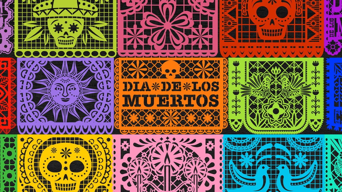 Dia De Los Muertos Bundle of Desktop Background Images Zoom - Etsy