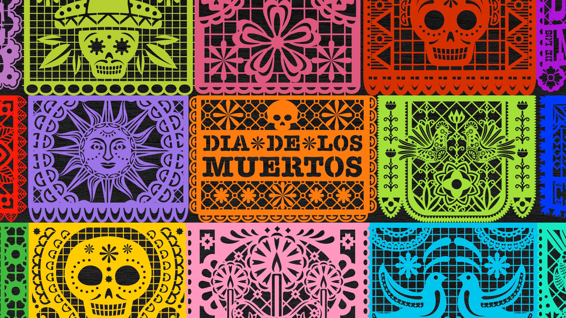Dia De Los Muertos Bundle of Desktop Background Images Zoom - Etsy